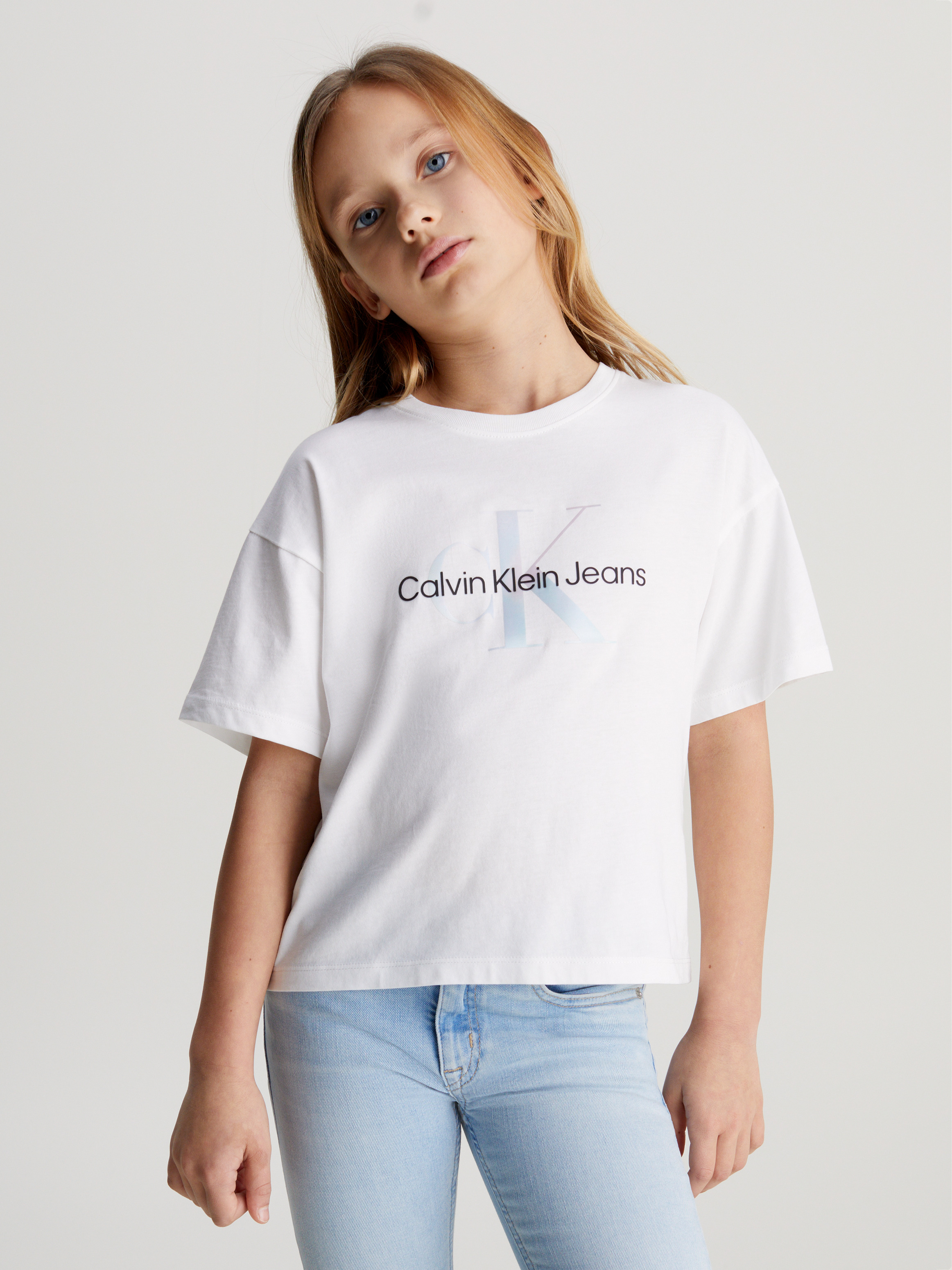 Girls Boxy Monogram T-Shirt | Calvin Klein