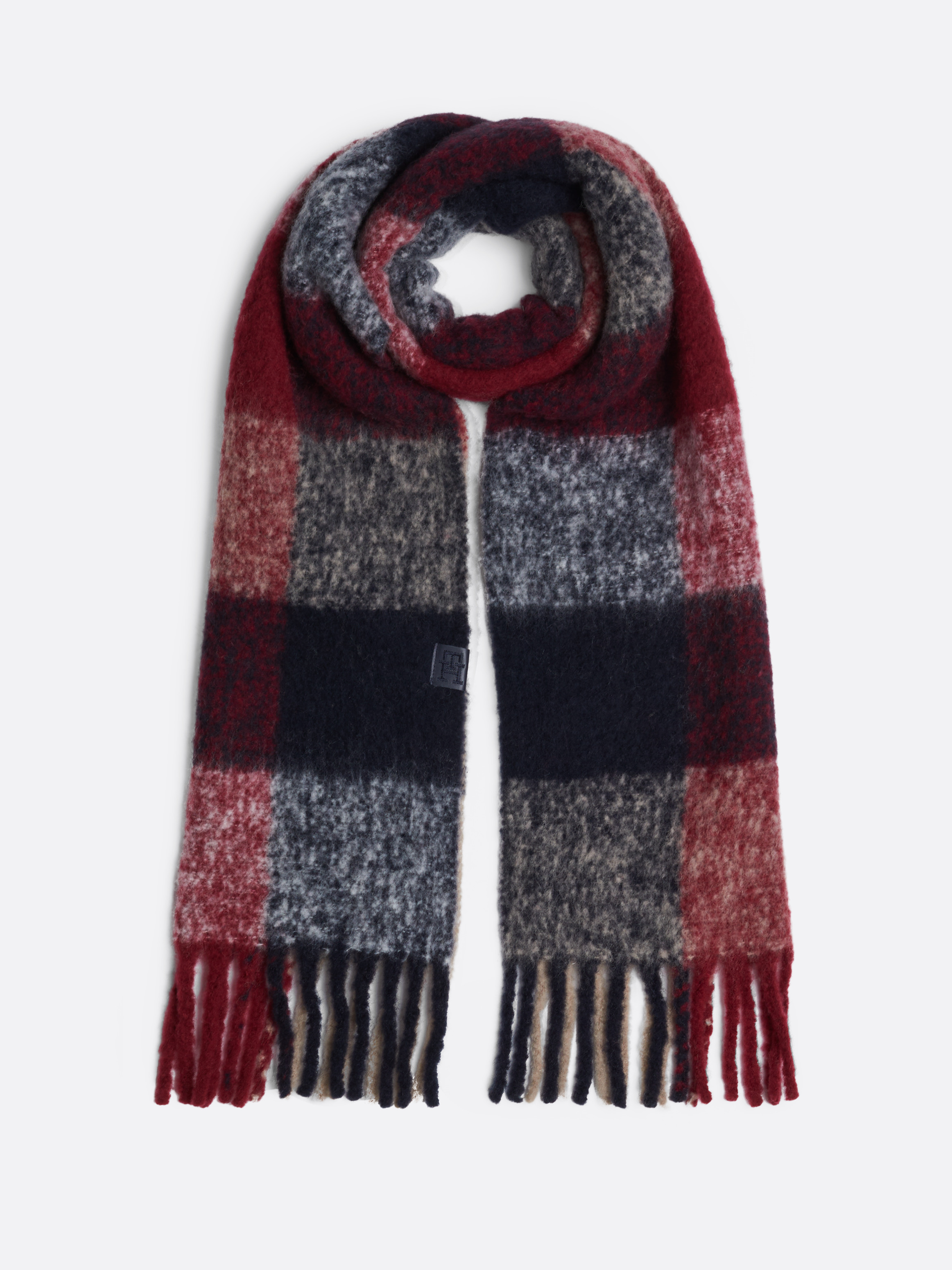Mixed Check Fluffy Wool Blend Scarf | Scarves | Tommy Hilfiger