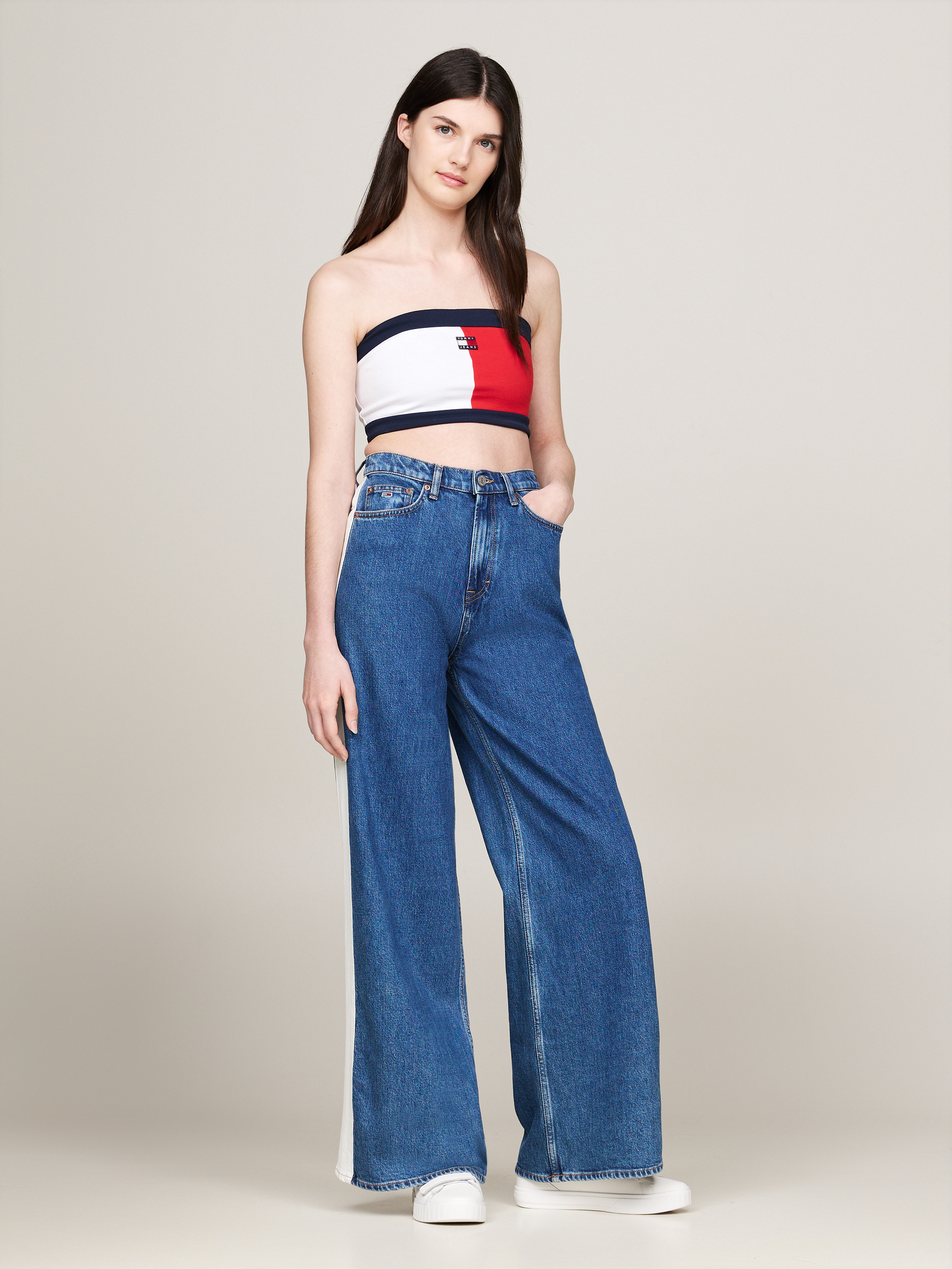 Badge Cropped Tube Top Tops Tommy Jeans