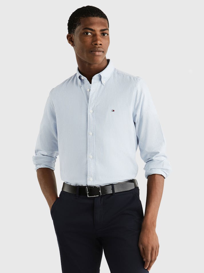 Oxford Fine Stripe Shirt Shirts Tommy Hilfiger