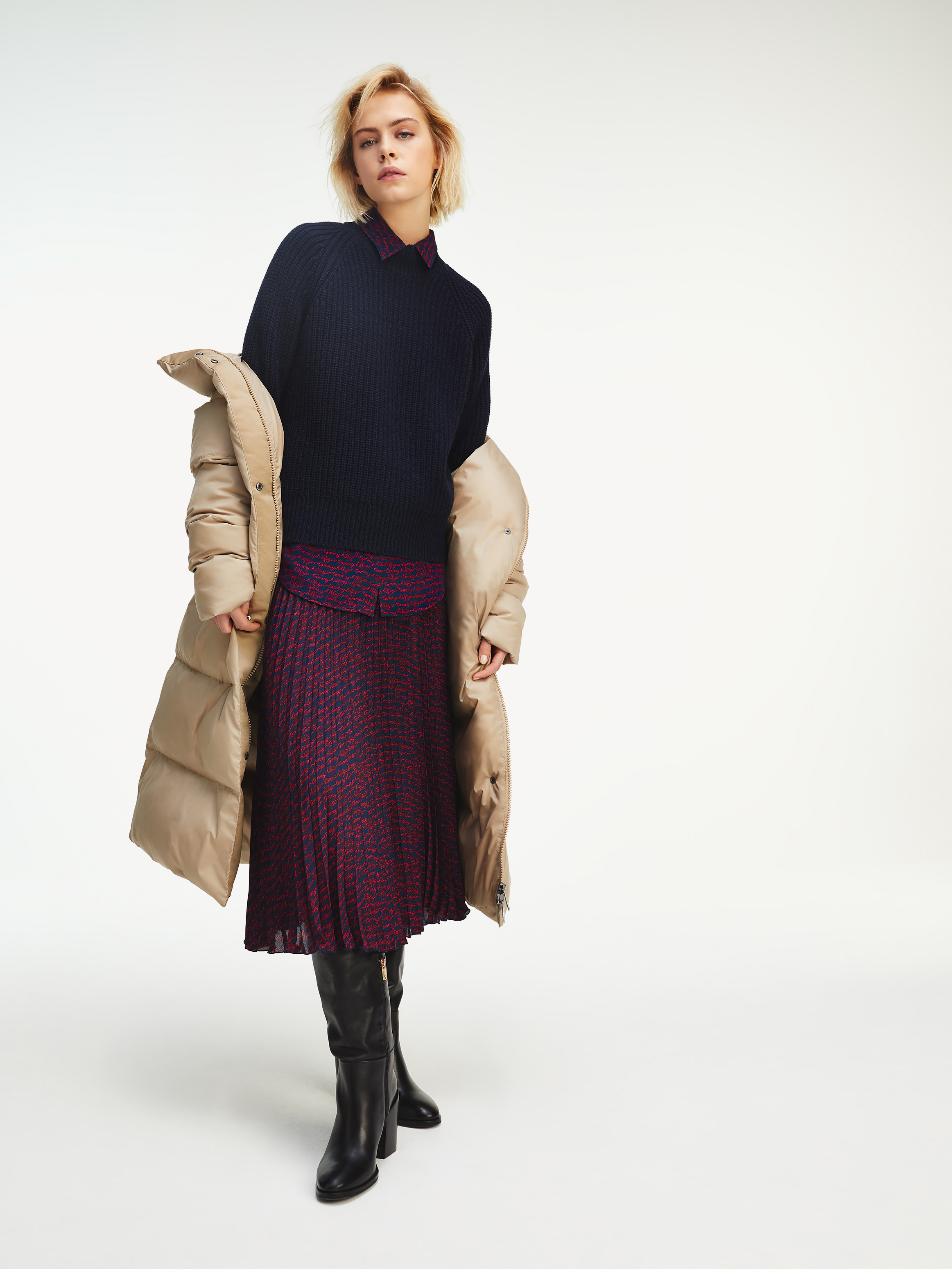 Handwriting Print Pleated Midi Skirt | Skirts | Tommy Hilfiger