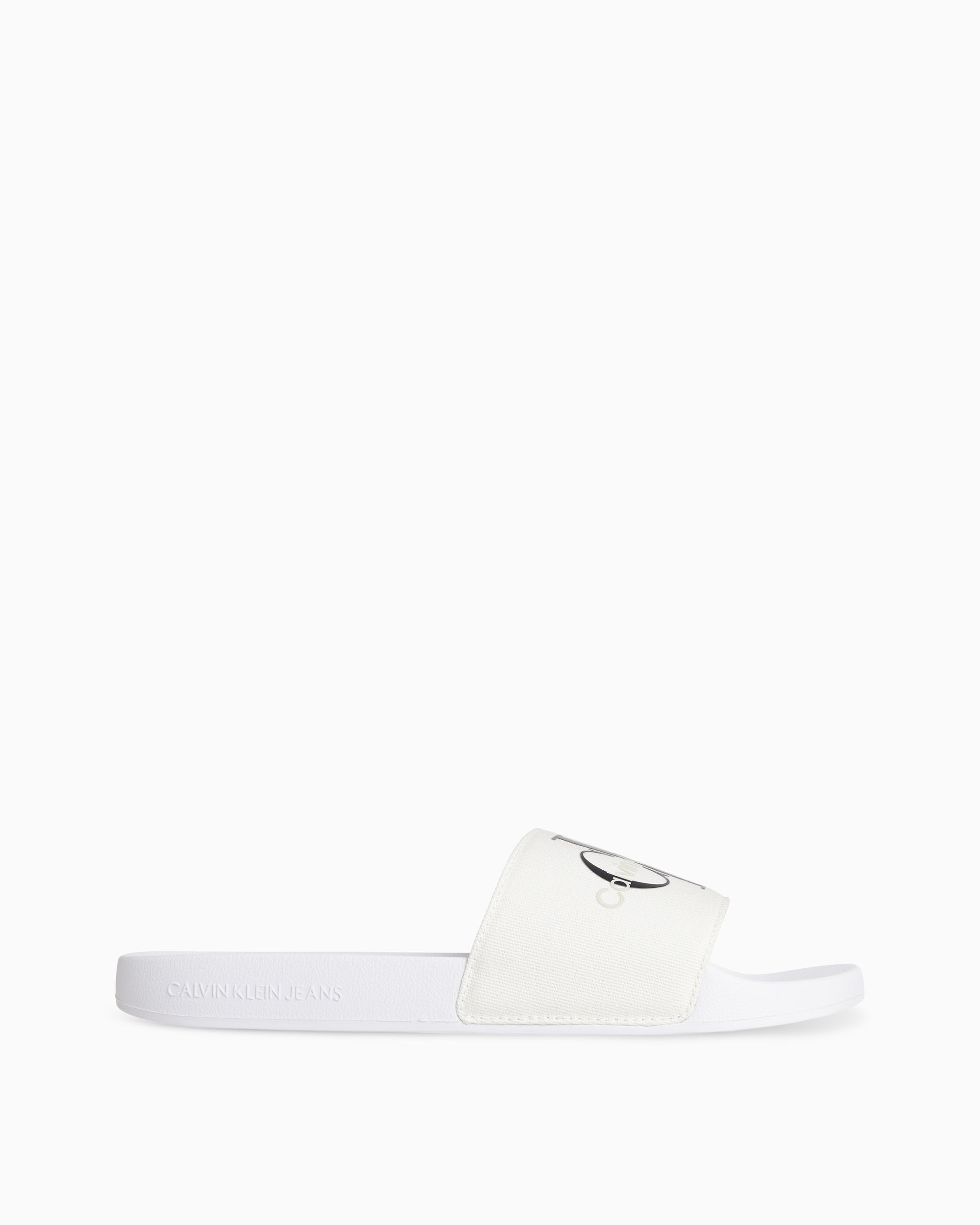 women's black calvin klein sliders