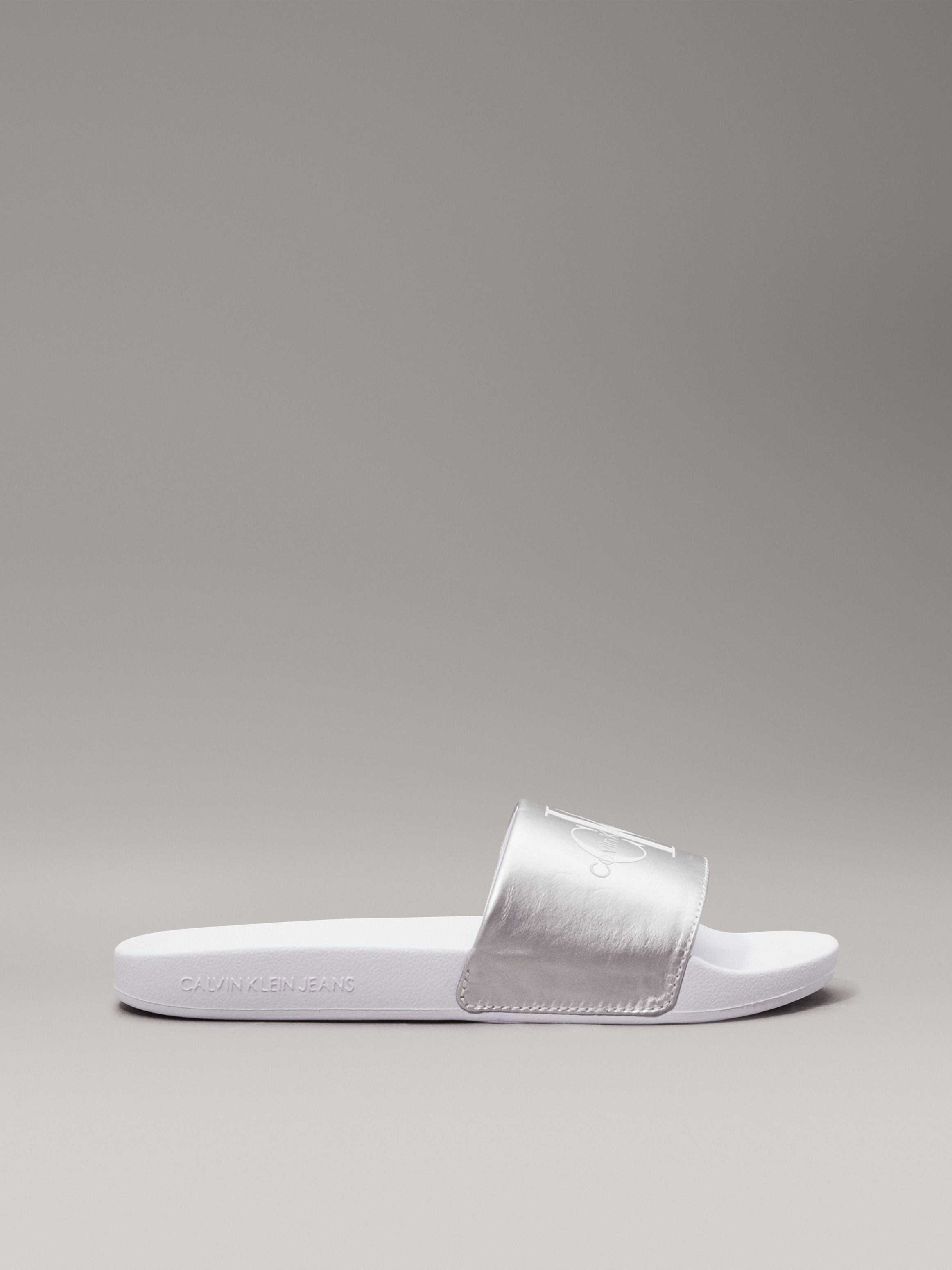 Calvin klein metallic sliders store