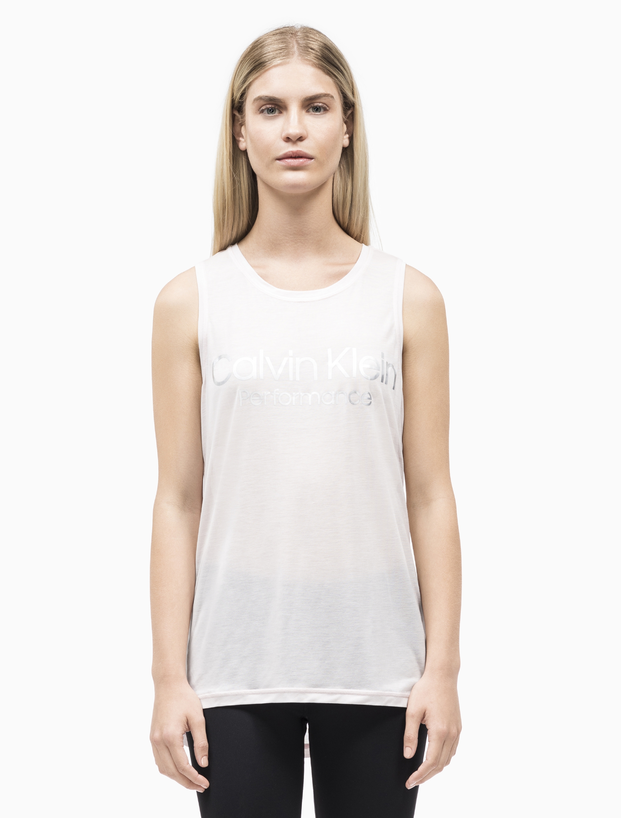 Pink Logo Racerback Seam Tank | Activewear | Calvin Klein